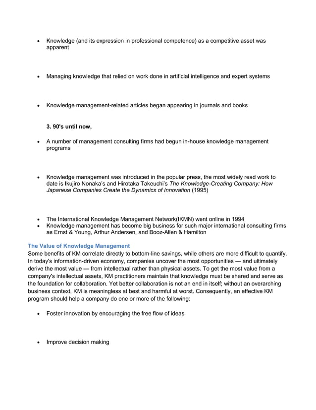 Knowledge Management | DOCX