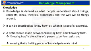 MANAGEMENT INFORMATION SYSTEMS:Knowledge Management | PPT