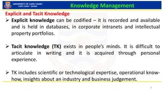 MANAGEMENT INFORMATION SYSTEMS:Knowledge Management | PPT