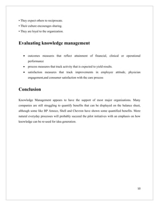 Knowledge management | DOC | Business Administration | Business