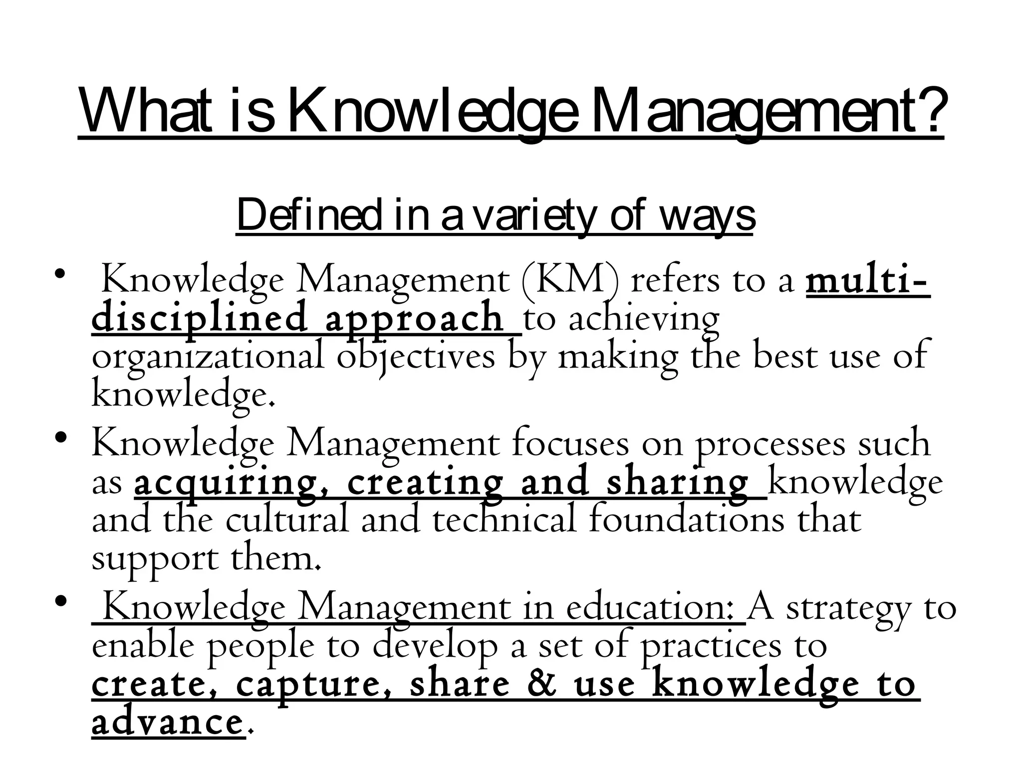 Knowledge management | PPT | Business | Business and Finance