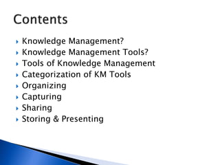 Knowledge Management Tools | PPTX