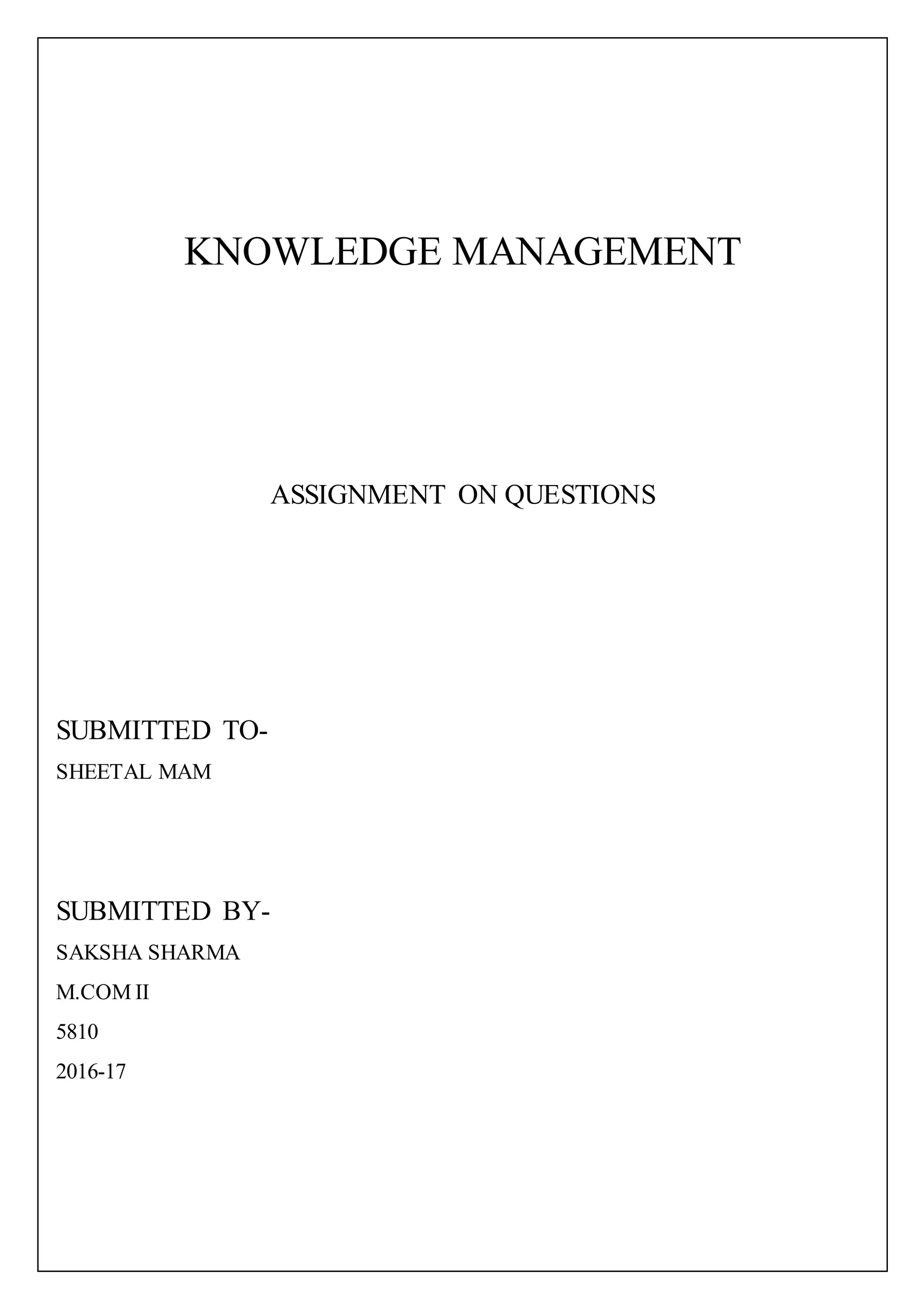 Knowledge management | DOCX
