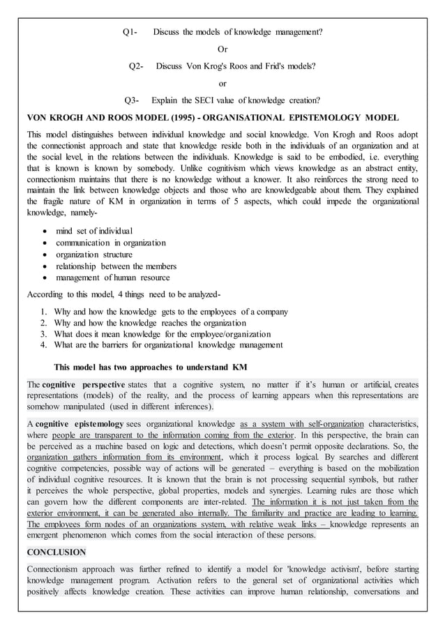 Knowledge management | DOCX