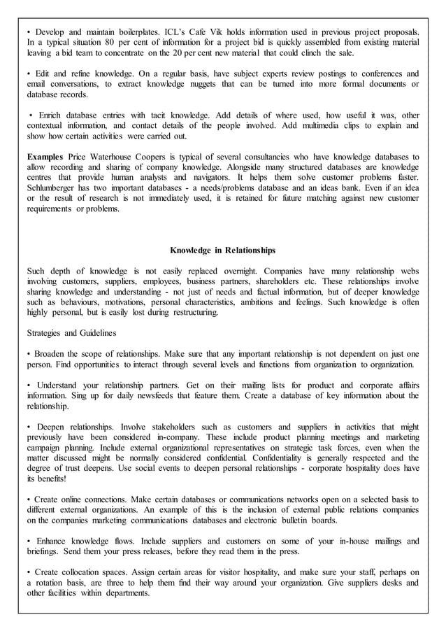 Knowledge management | DOCX