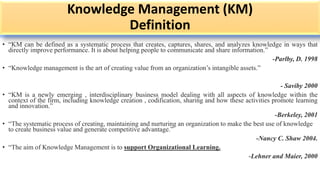 Knowledge management and Organizational Learning | PPTX