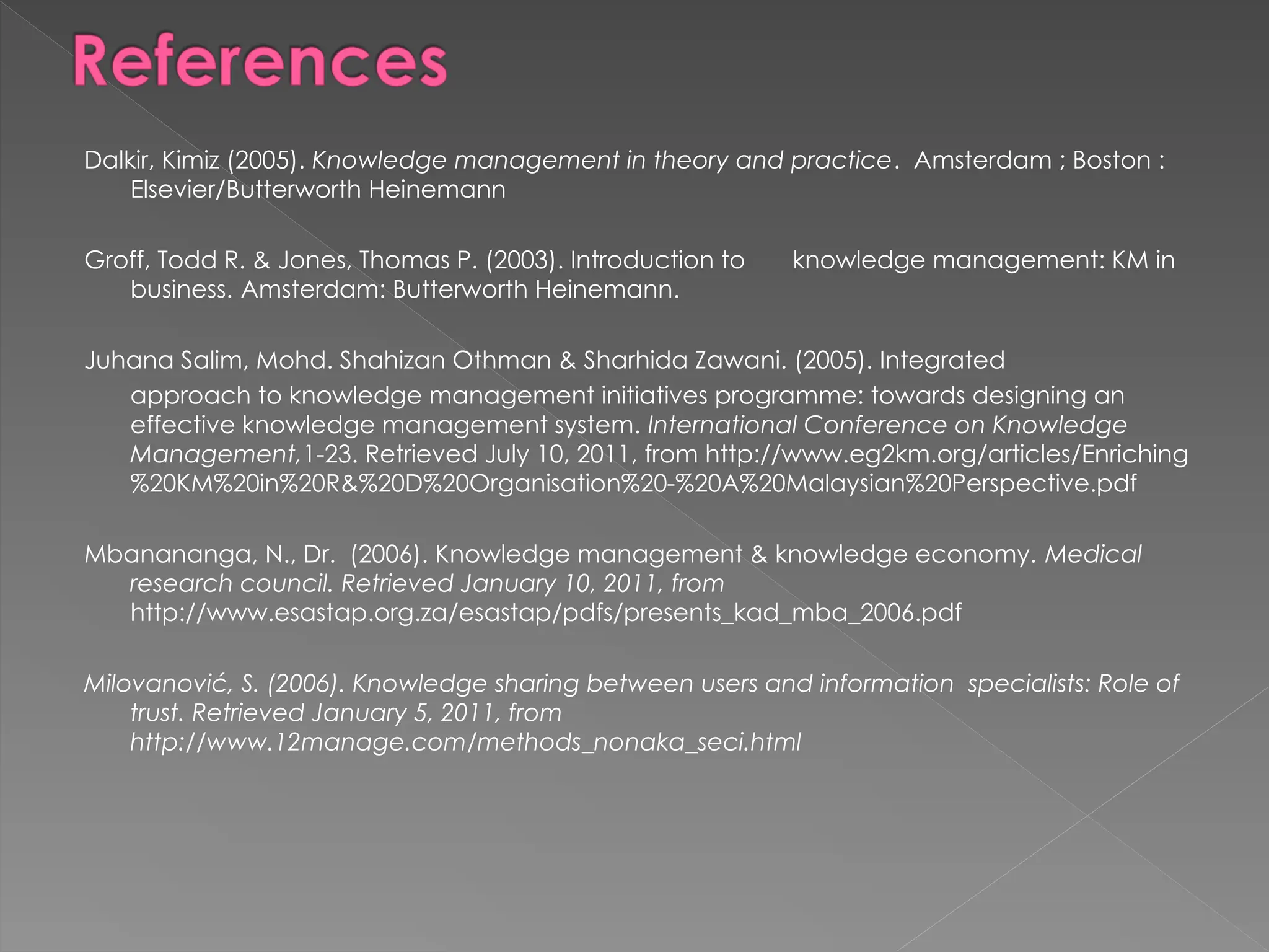 Management of knowledge a complete presentation | PPT