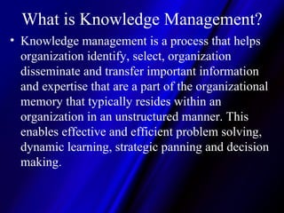 Knowledge Management Chapter 1 | PPT