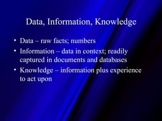 Knowledge Management Chapter 1 | PPT