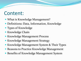 Knowledge Management System Definition