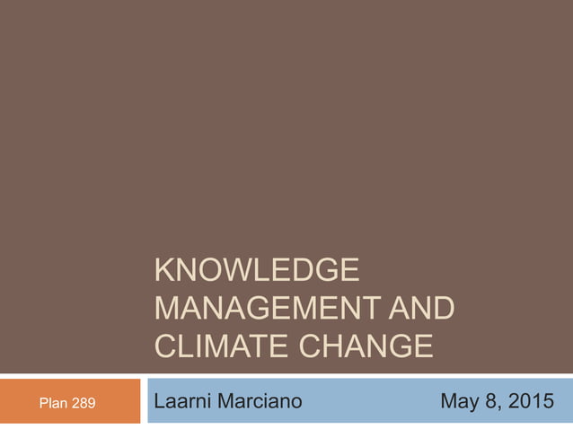 Knowledge management and climate change (PhilCCAP) | PPT