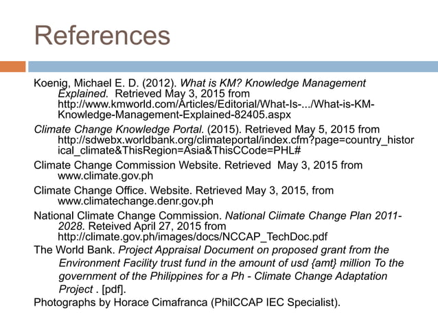 Knowledge management and climate change (PhilCCAP) | PPT