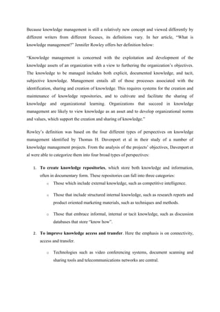 Knowledge management and the role of libraries | DOC