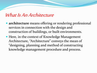 Knowledge management architecture | PPTX
