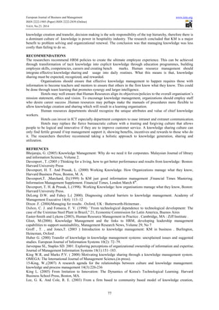 Knowledge management as a survival strategy to enhance competitive ...