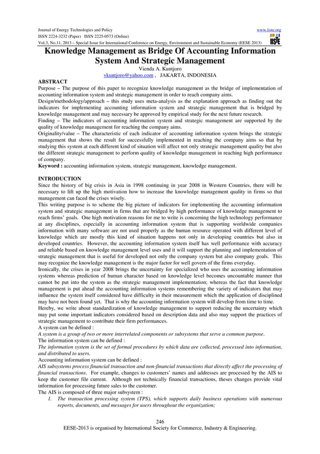 Knowledge management as bridge of accounting information system and ...