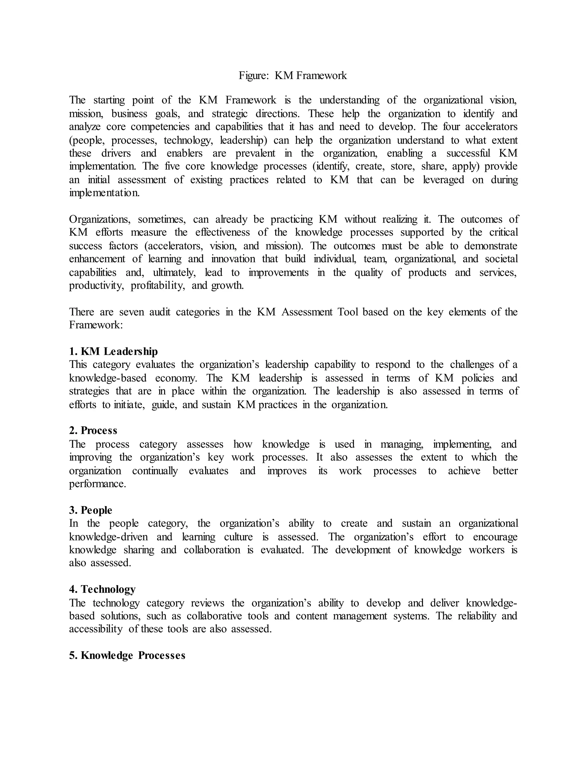 Knowledge management assessmenton People, Processes, Products and ...