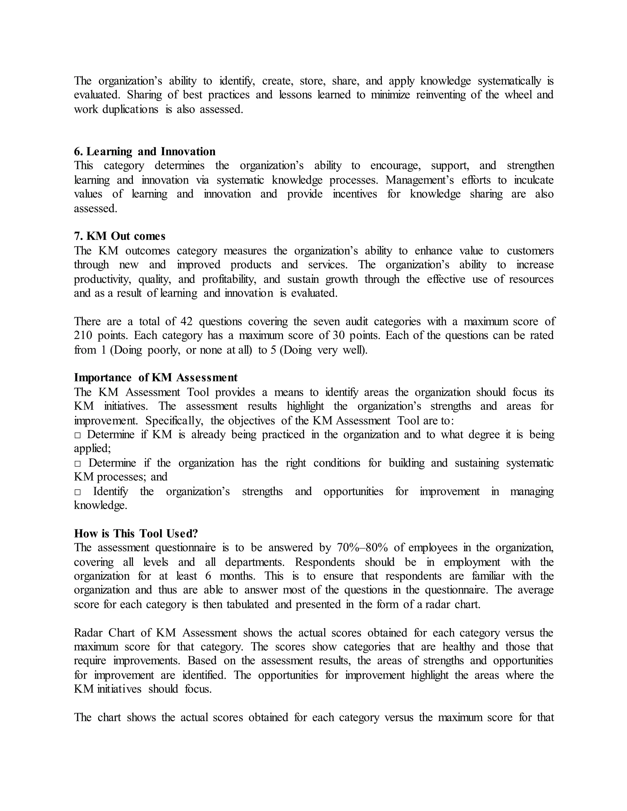 Knowledge management assessmenton People, Processes, Products and ...