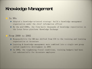 Knowledge management at accenture | PPT | Business | Business and Finance