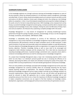 Knowledge Management at Infosys | PDF