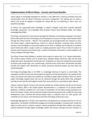 Knowledge Management at Infosys | PDF