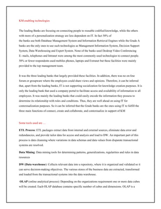 Knowledge management in banking sector india - Abhishek nagre | PDF