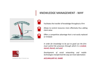 Knowledge Management in Law Firms - IBA Conference_Moscow_2013 | PPT