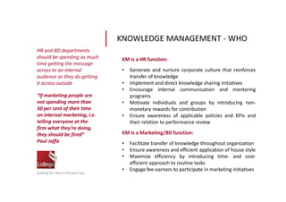 Knowledge Management in Law Firms - IBA Conference_Moscow_2013 | PPT