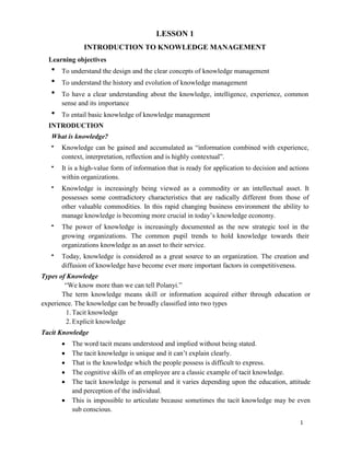 KNOWLEDGE MANAGEMENT notes.docx