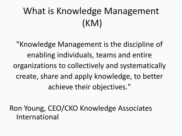 Knowledge Management Presentation | PPSX