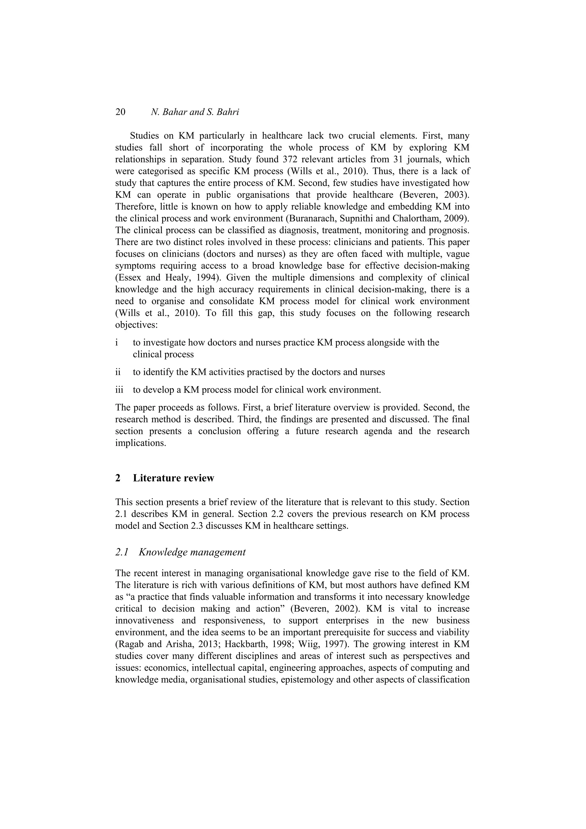 Knowledge management process model for healthcare organization | PDF