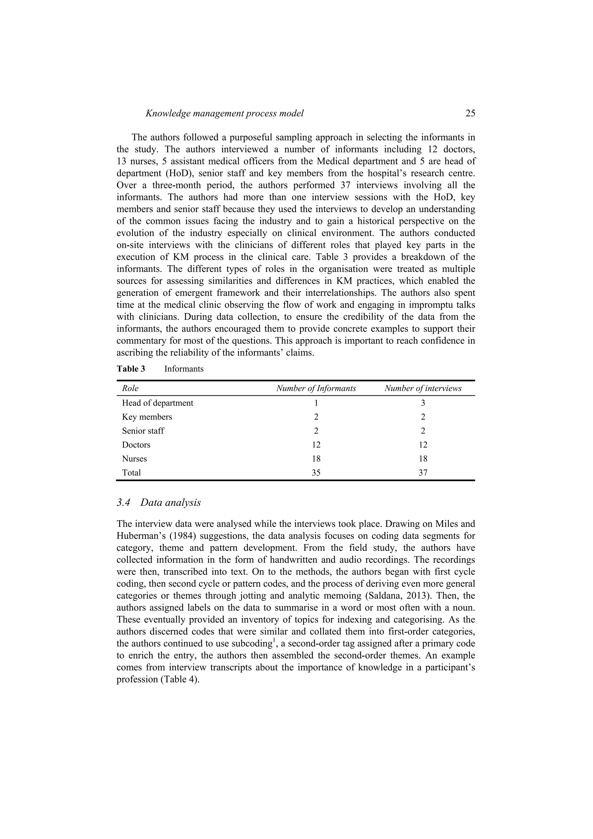 Knowledge management process model for healthcare organization | PDF