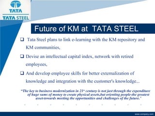 Knowledge management @tata steel | PPT