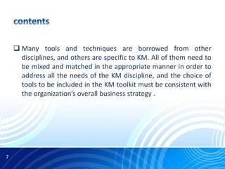 Knowledge management tools | PPTX