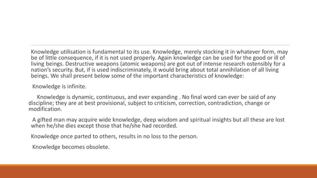 Knowledge meaning and nature | PPTX | Environment | Science