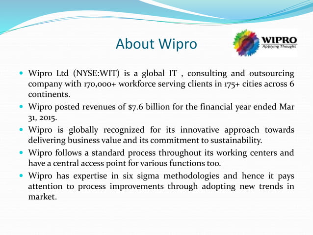 Knowledge Management at Wipro | PPT