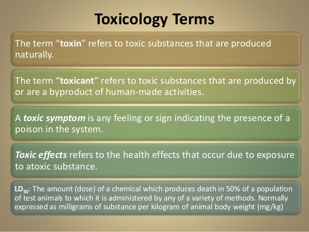 Knowledge of toxicity