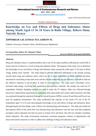 Knowledge on use_and_effects_of_drug_and_substance | PDF