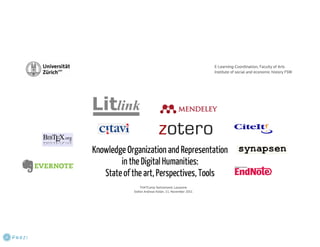Knowledge organization and representation (litlink, zotero et al.) | PDF