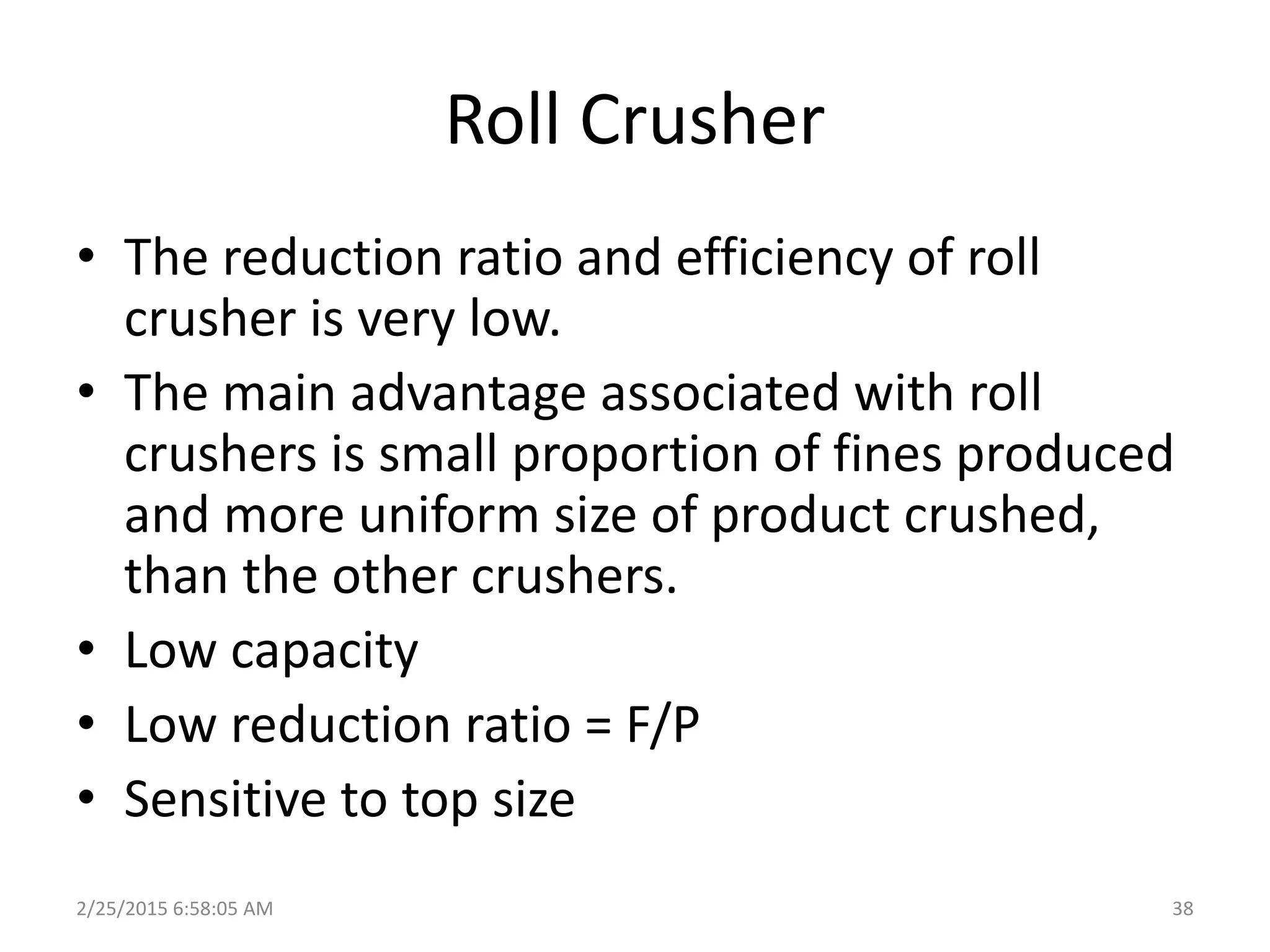 Crushing of coal and calculation of size reduction efficiency. | PPTX