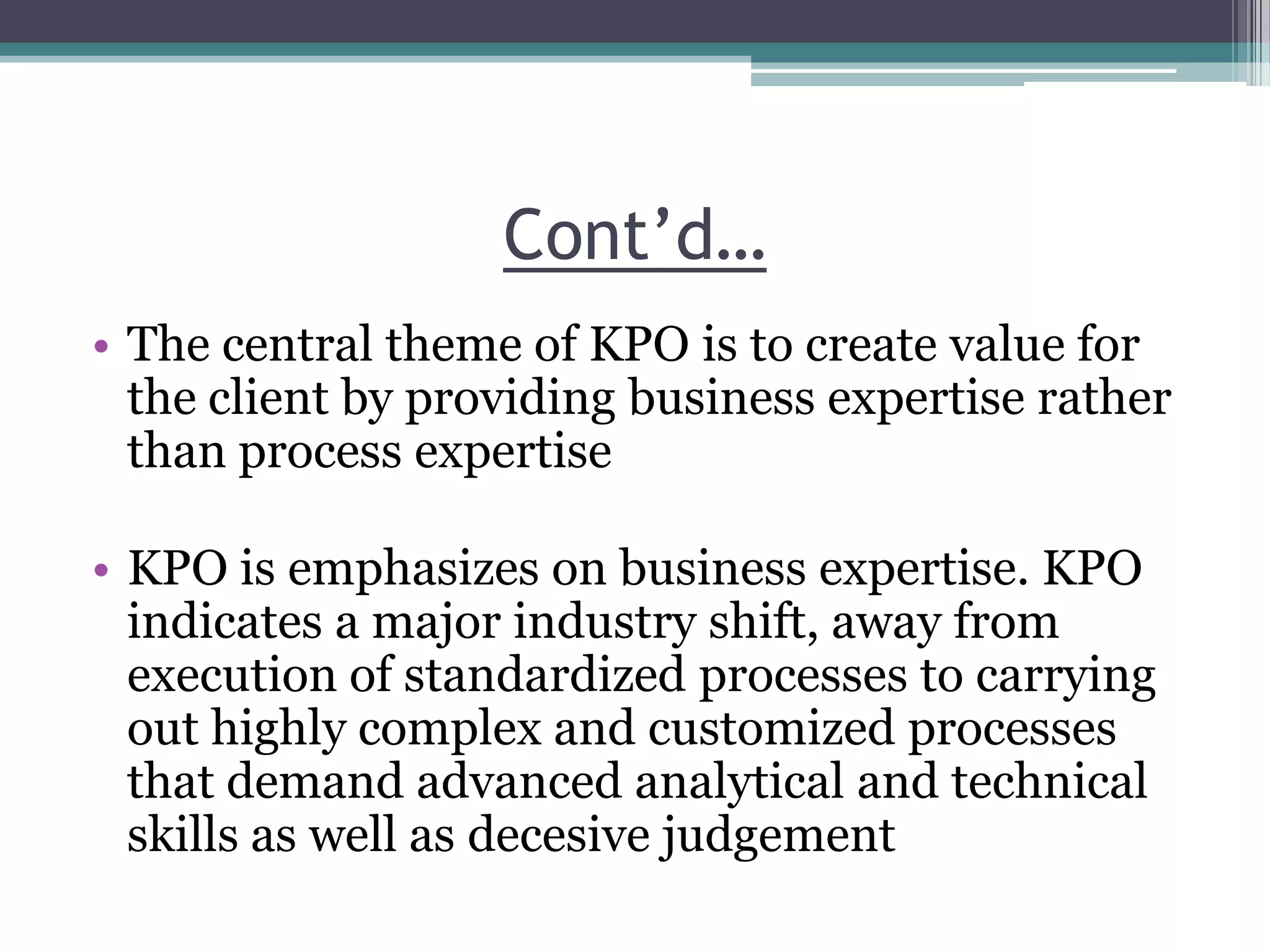 Knowledge process outsourcing ppt | PPTX