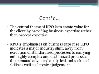 Knowledge process outsourcing ppt | PPTX