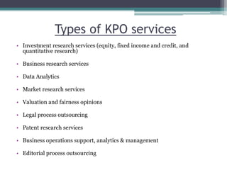 Knowledge process outsourcing ppt | PPTX