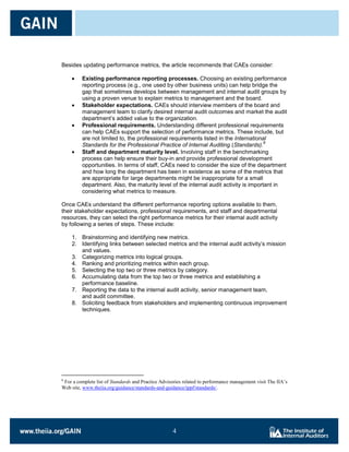 MEASURING INTERNAL AUDIT PERFORMANCE | PDF