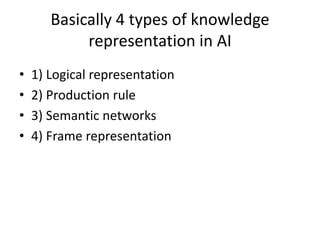 Knowledge representation In Artificial Intelligence | PPTX