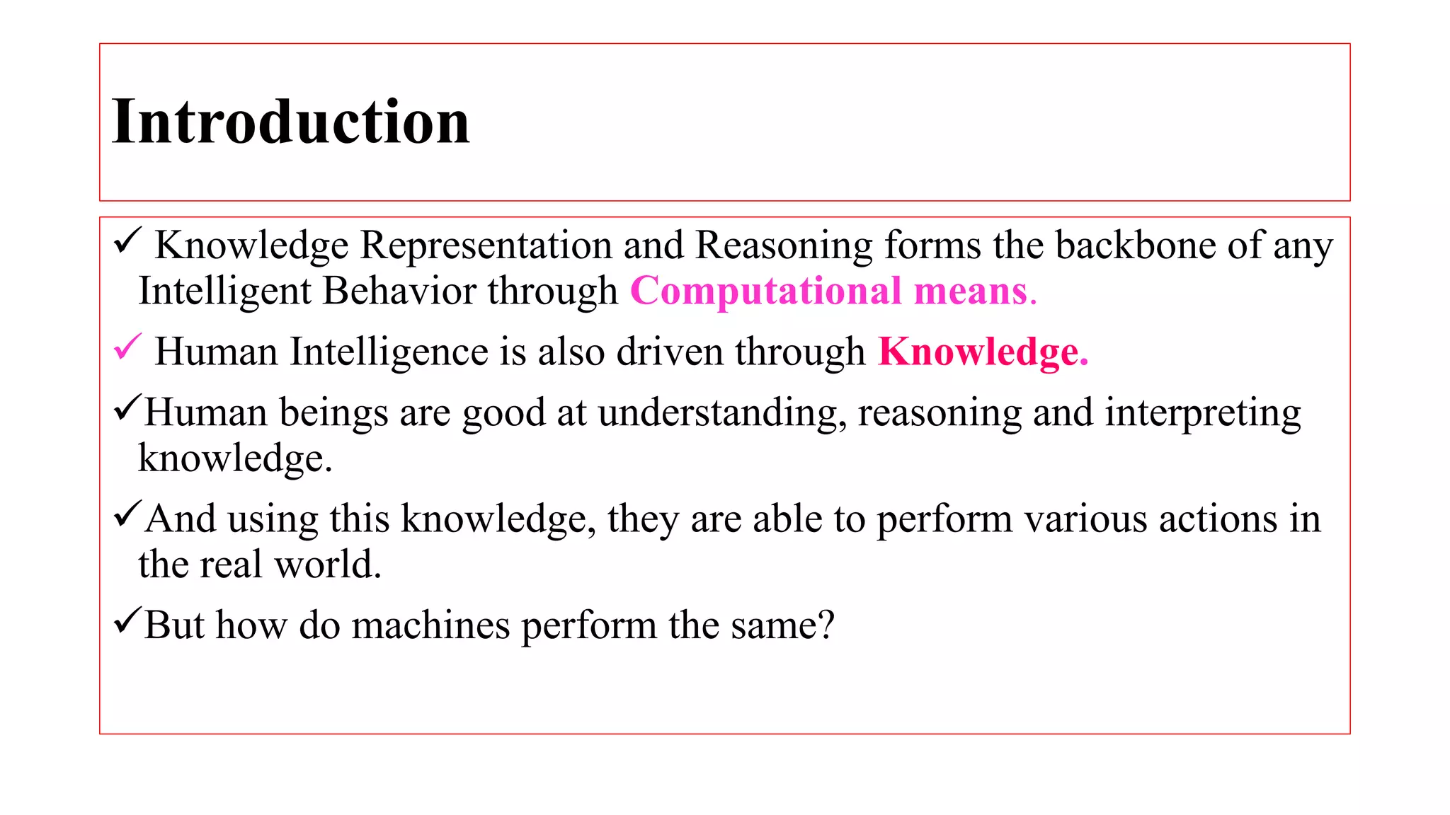 Knowledge representation | PPTX