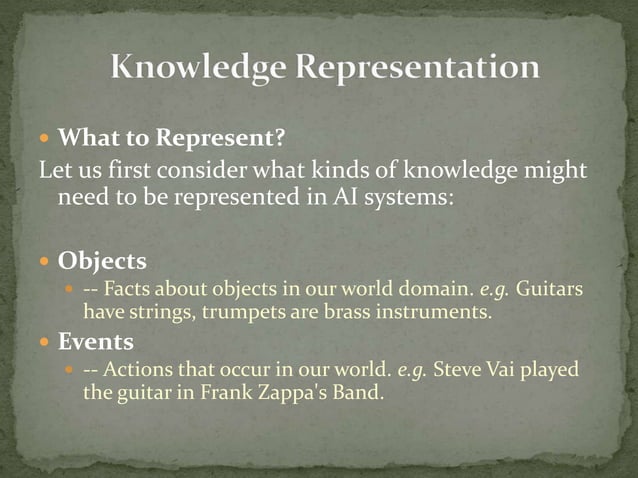 Knowledge representation in AI | PPTX | Programming Languages | Computing