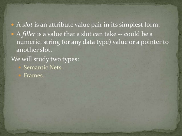 Knowledge representation in AI | PPTX | Programming Languages | Computing