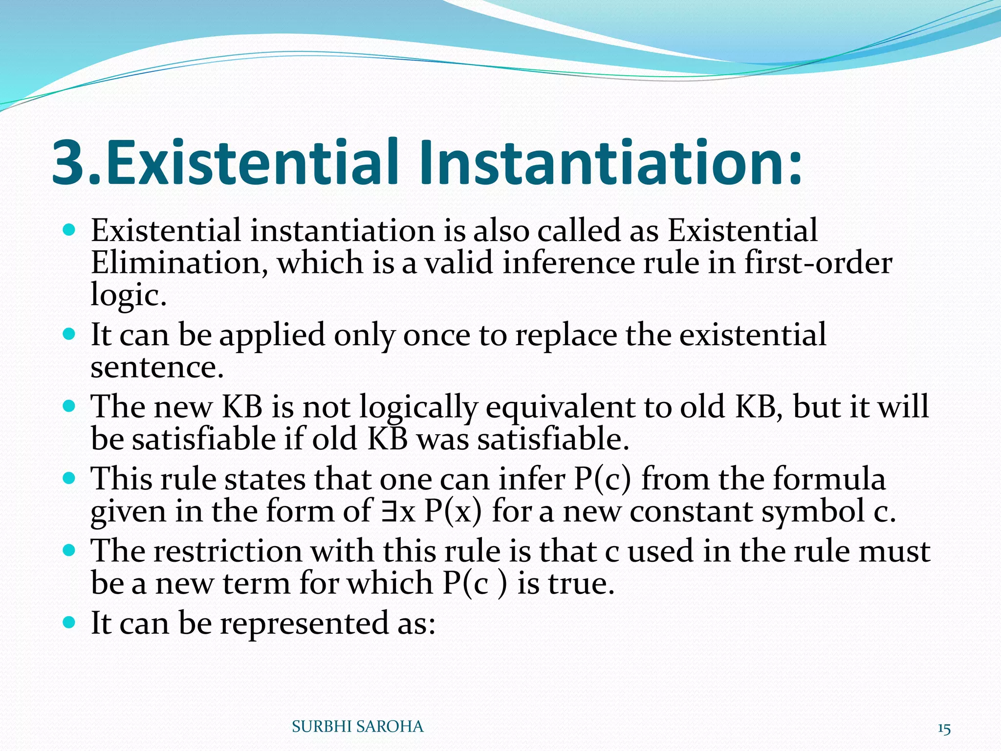 Knowledge Representation & Reasoning AI UNIT 3 | PPTX