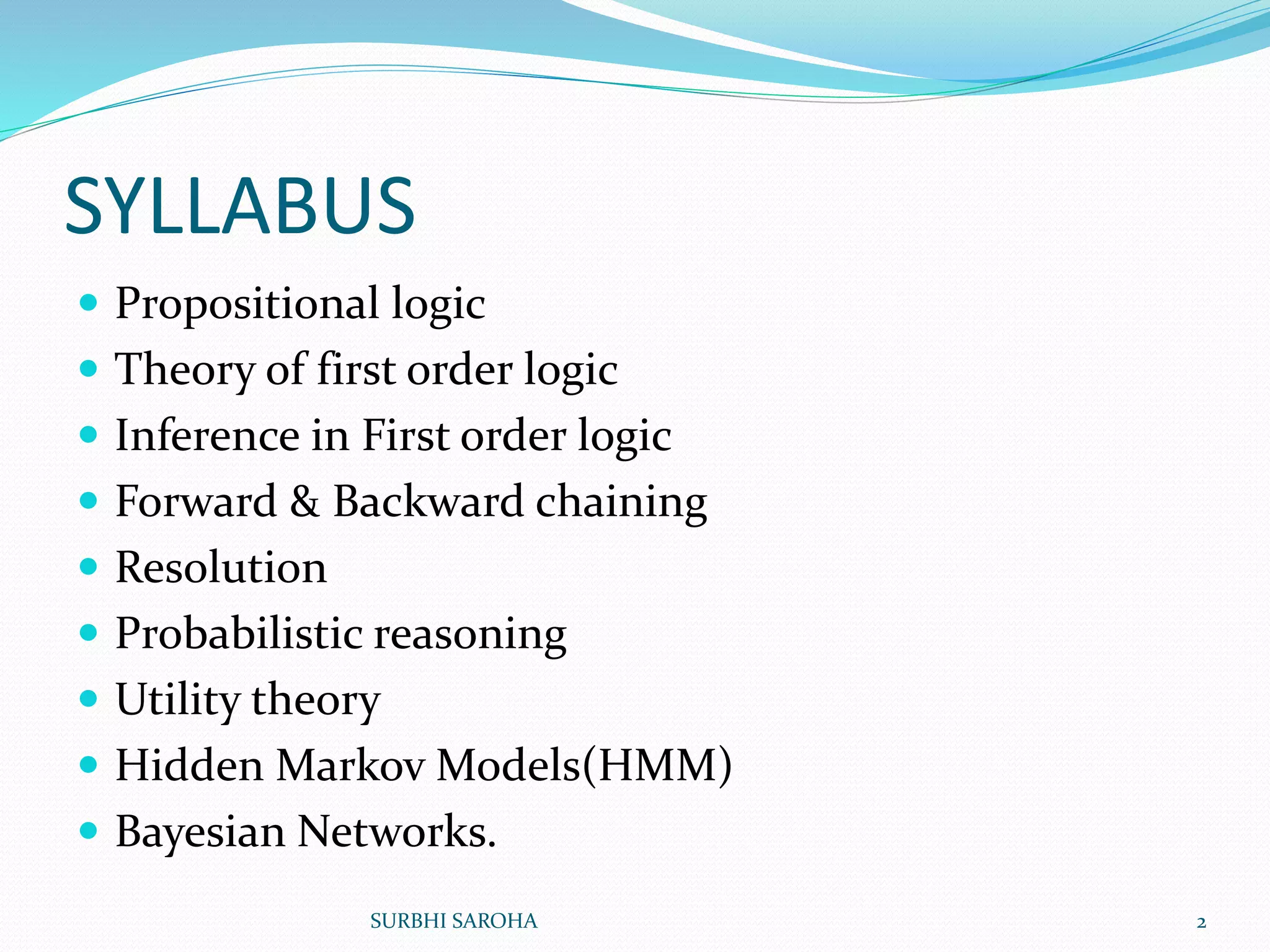 Knowledge Representation & Reasoning AI UNIT 3 | PPTX